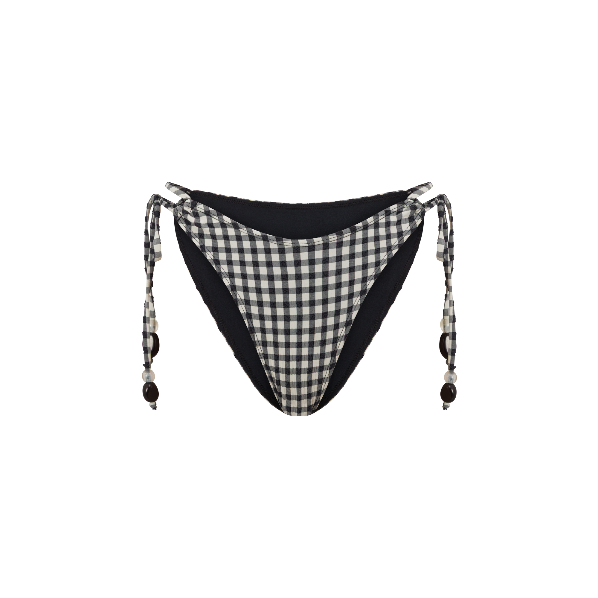 String Bikini Bottom in Black & White Gingham | Ochre Lane – OchreLane